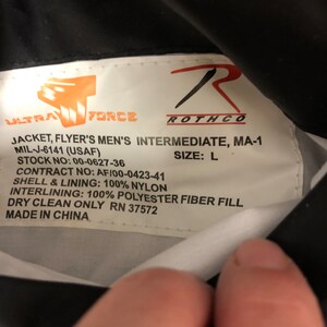 Rothco Ultra Force MA-1 USAF Men's Black Reversible Intermediate FLYERS ...
