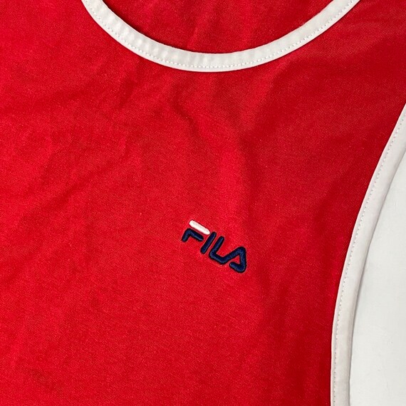 Vtg 80 90's FILA LOGO Red White Blue COLORBLOCK Tank … - Gem