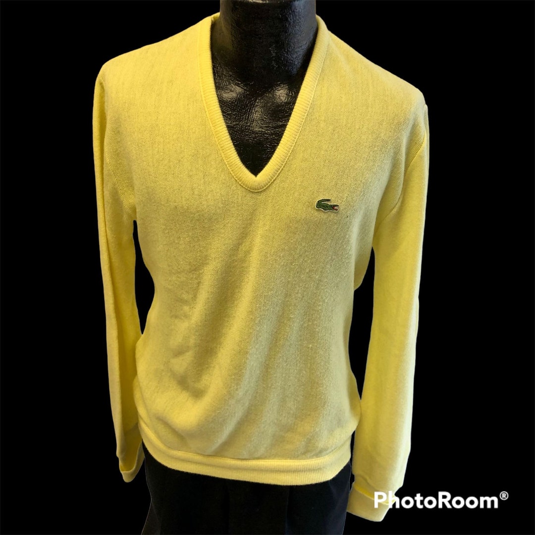 Vintage 70 80's Izod Lacoste KNIT Acrylic Alligator LOGO Sweater Jumper ...