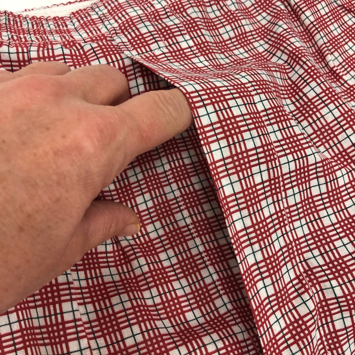 NOS New Vtg 60s Hanes Men Red PLAID Check Cotton BOXER Shorts Mod Retro ...