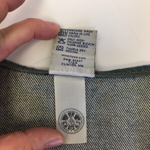 Vintage 70-80's Tyca Men's Blue Jean EMBOSSED Biker Snap Waist Coat USA ...