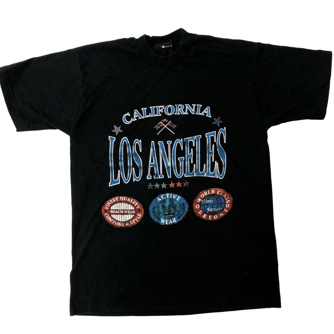 Vintage Y2K 00" California LAS ANGELES Black STREETWEAR Graphic T Shirt ...