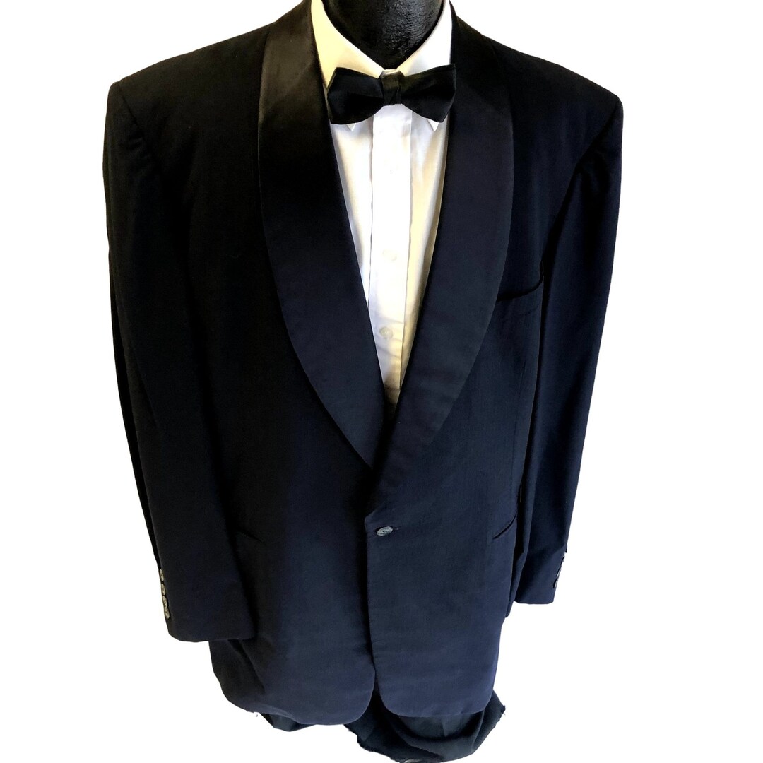 Vintage 30 40's Mickelsons BESPOKE Wool Tux Silk Shawl Collar TUXEDO ...
