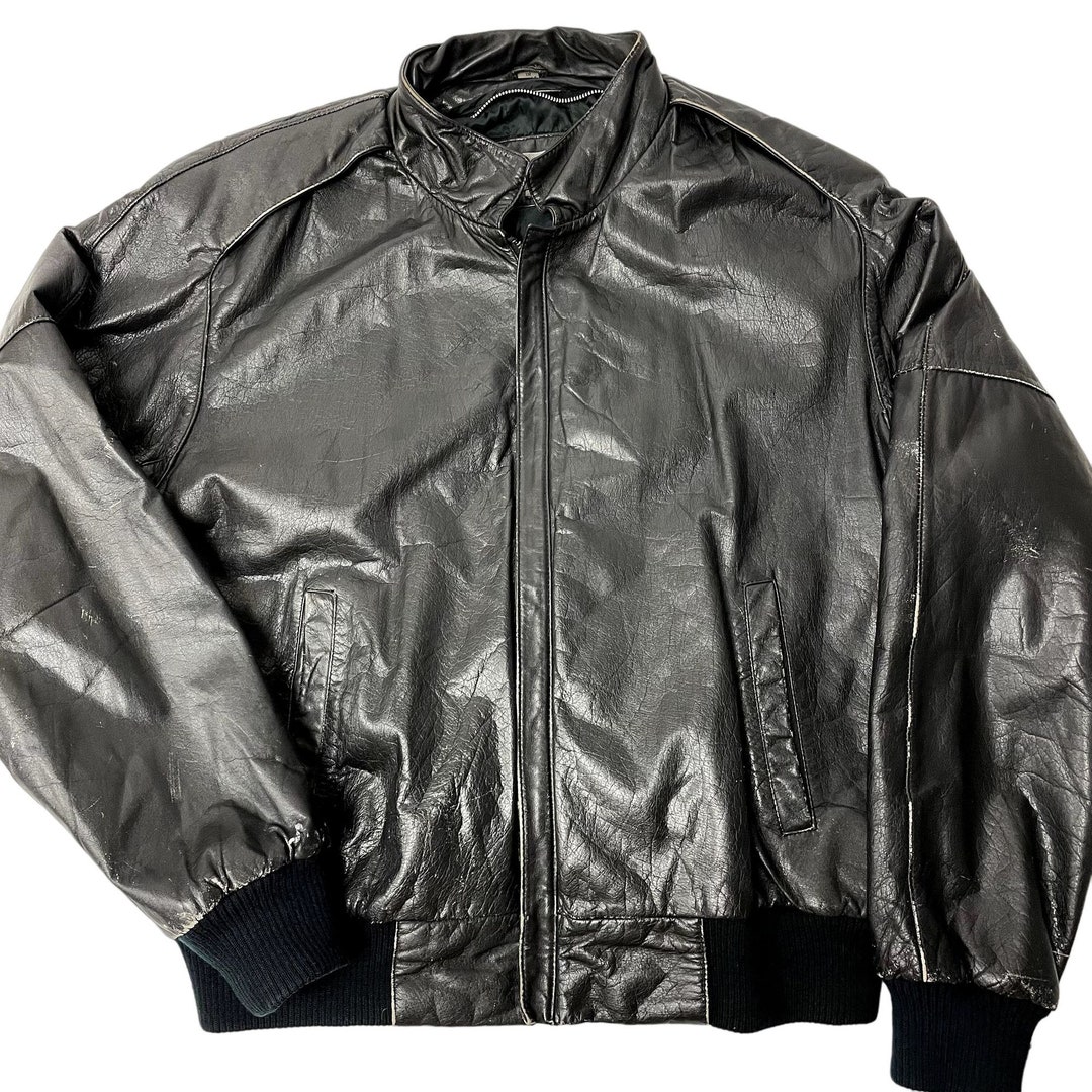 Vintage 80 90's U2 Wear Me Out Black Leather MOTO Motorcycle BIKER ...