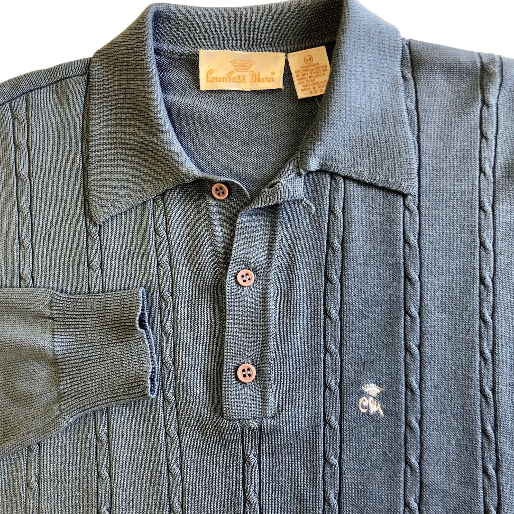 Vintage 50 60's Countess Mara LOGO Men Sky Blue ROCKABILLY Panel LOOP ...