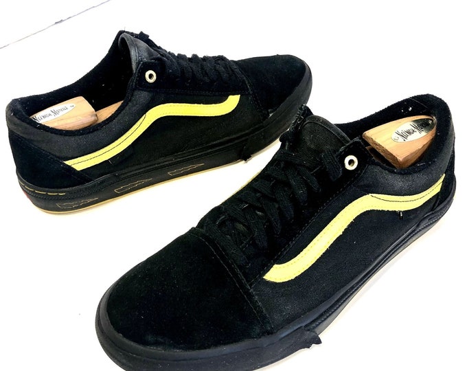 Vintage Vans PRO BMX Black Yellow Suede Leather Sneakers Larry Edgar ...