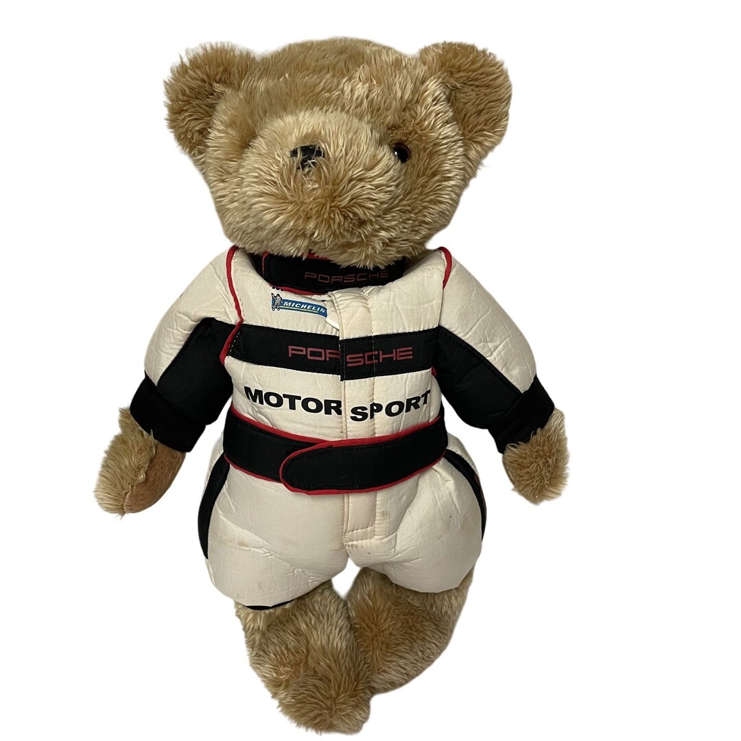 RARE Vintage Porsche Motorsport Teddy Bear Race Car Mobil 1 Michelin ...