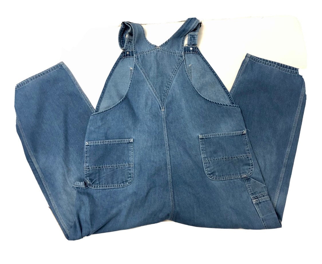 Vintage 70's Sears Roebucks Wear Tuff Men's DENIM Bib Blue Vintage 70's Sears Roebucks Wear Tuff Men's DENIM Bib Blue