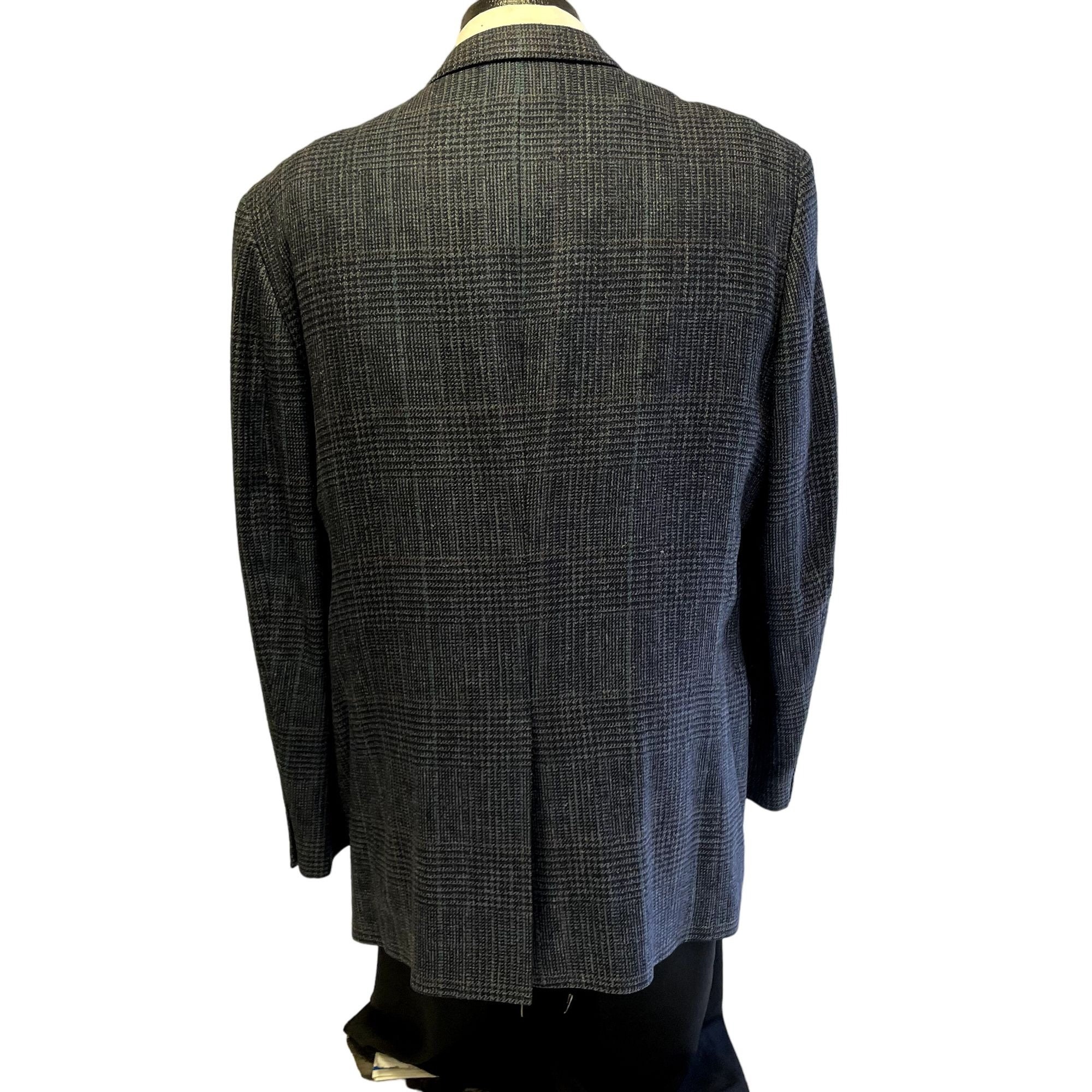 Vintage Men's Blue Windowpane TROPICAL Sport Coat OVERCHECK Jacket 100% ...