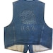 Vintage 70-80's Tyca Men's Blue Jean EMBOSSED Biker Snap Waist Coat USA ...