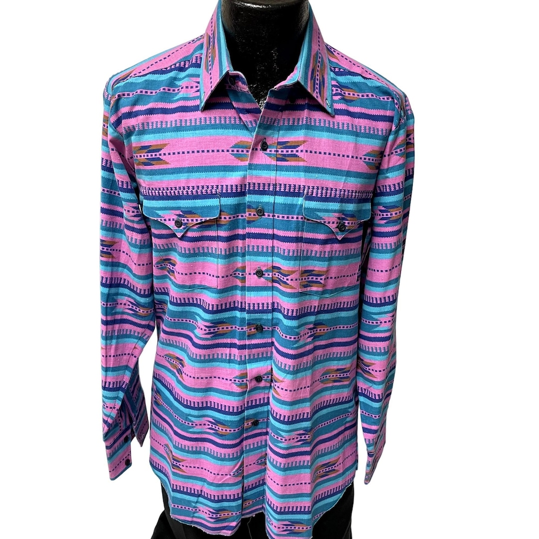 Vintage 70 80's Panhandle Slim Pink SOUTHWESTERN Cowboy Western Garth ...