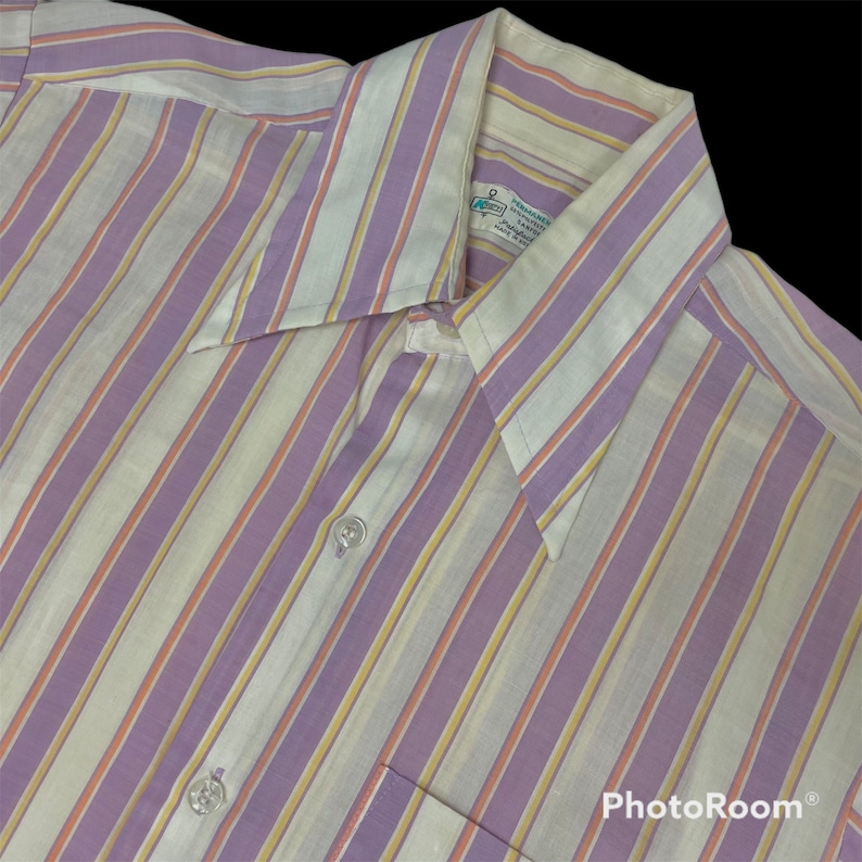 Vintage 70's Men Purple Gold Stripe SANFORIZED Button Down - Etsy