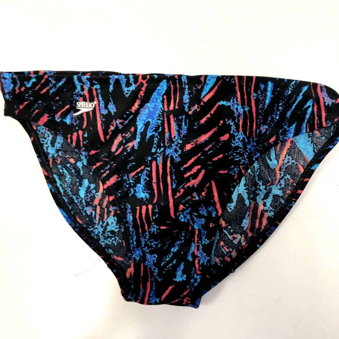 Vintage 80 90's Speedo Men Black NEON ELECTRIC SHOCK Competition ...