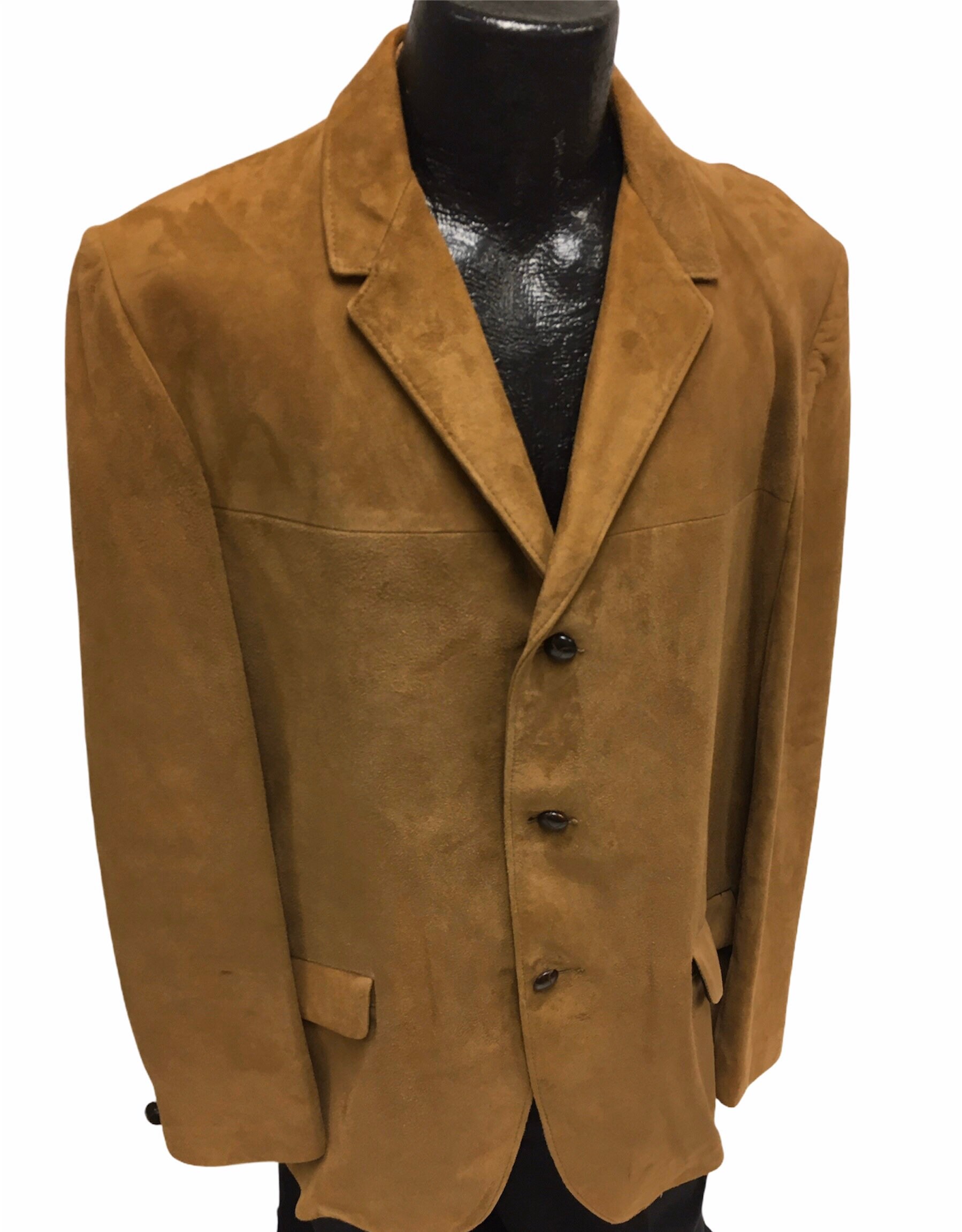 Vtg 50's Ralph Edwards Men Brown NUBUCK Leather Sport Coat ROCKABILLY ...