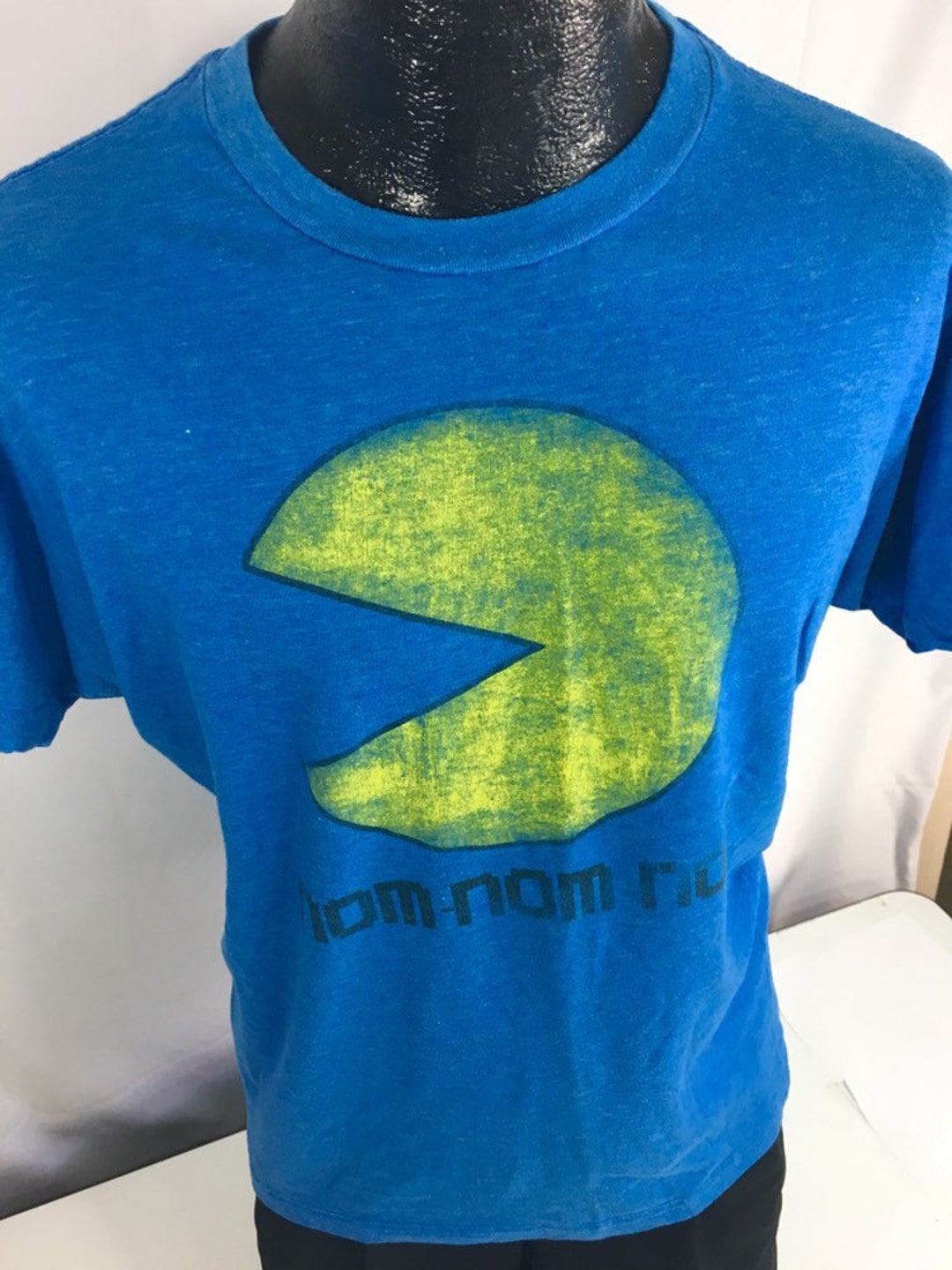 Vtg 80's 90's PAC MAN Men's ARCADE Video Game Soft Thin Blue Nom ...