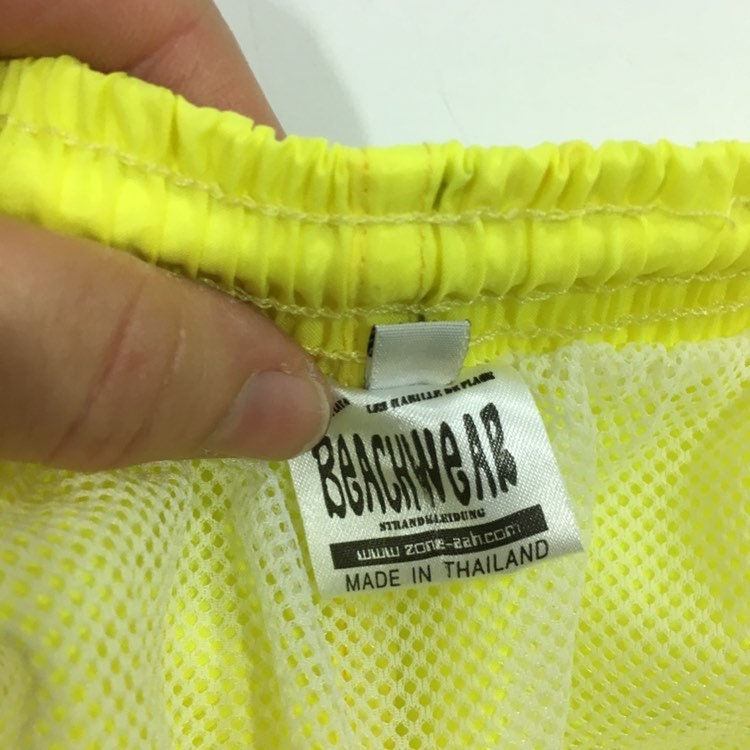 Vintage 90's Beach Wear Men NEON Yellow Swim Trunks KEY WEST Florida ...