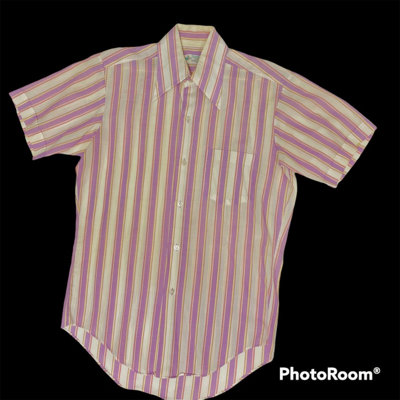 Vintage 70's Men Purple Gold Stripe SANFORIZED Button Down - Etsy