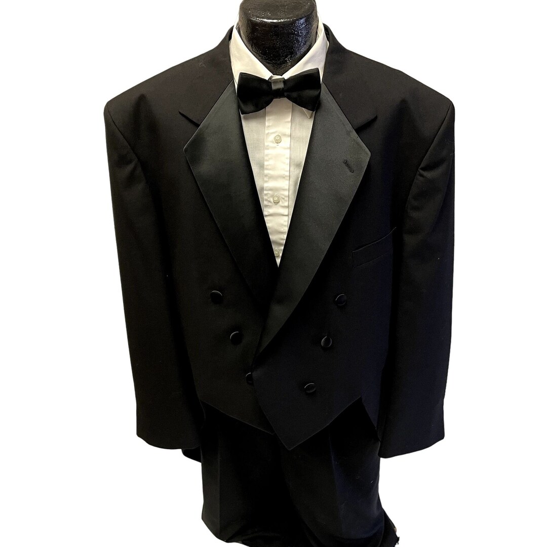 Vintage After Six Men's Black TUXEDO Satin Lapel Tux Tail FORMAL ...