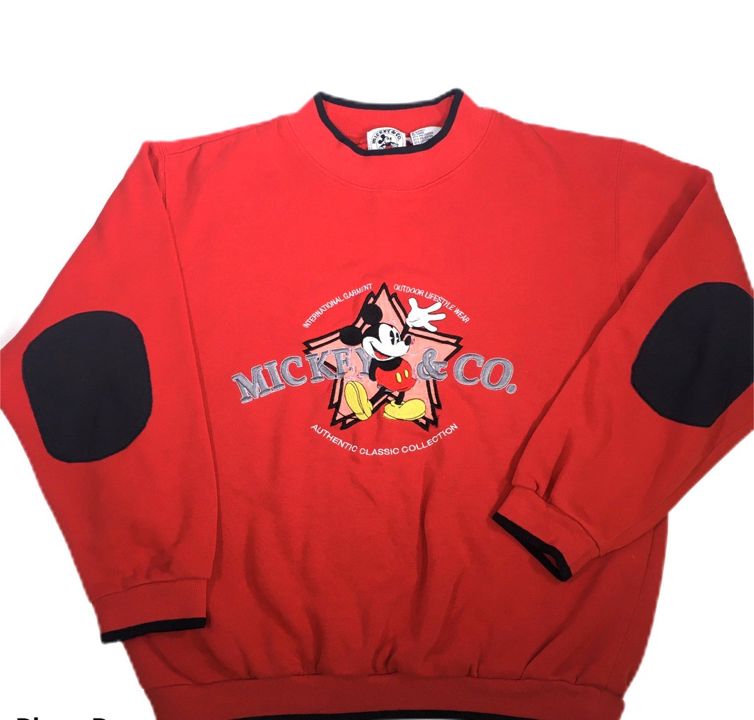 Vintage 70 80's Mickey Mouse & Co Disney Donnkenny Red Embroidered ...