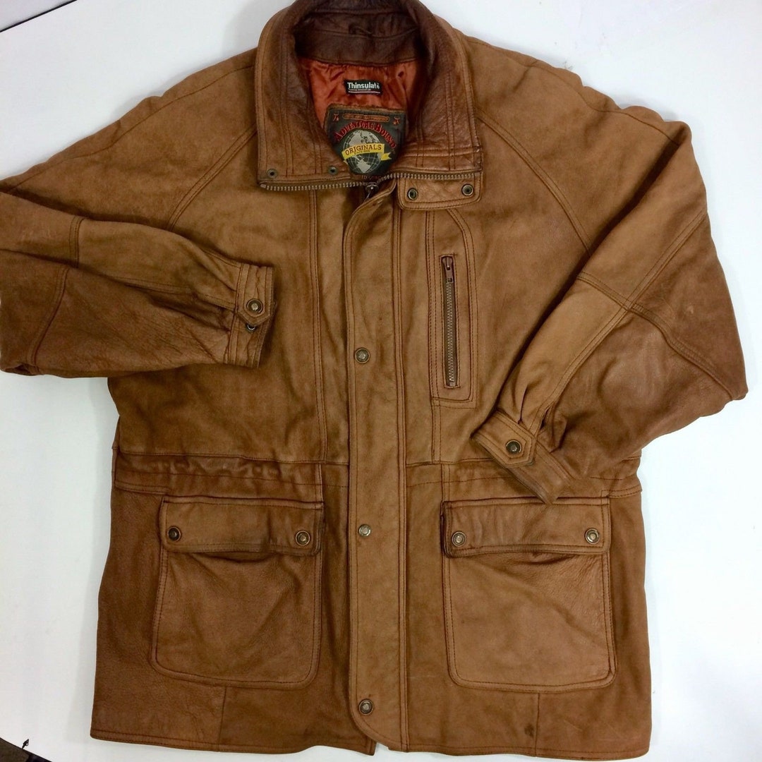 Vintage Wilsons Adventure Bound Men Brown HEAVY Nubuck Leather ...