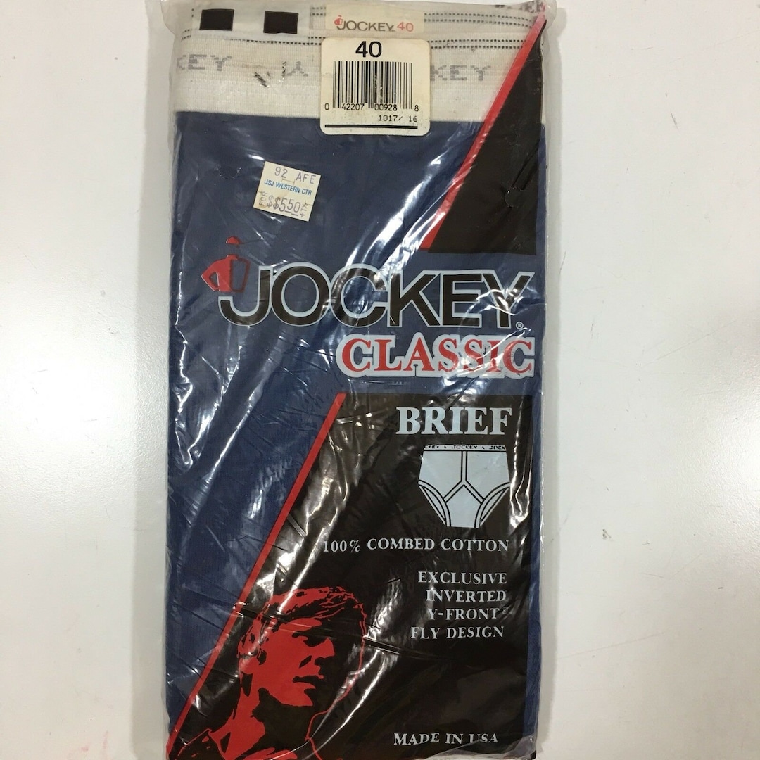 NOS New Vtg 1987 Jockey Classic Brief Men's Navy Blue Y FRONT FLY ...