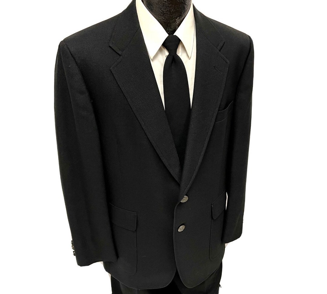 Vintage Jack Nicklaus GOLDEN BEAR Men BLACK Sport Coat Wool Jacket Hart ...