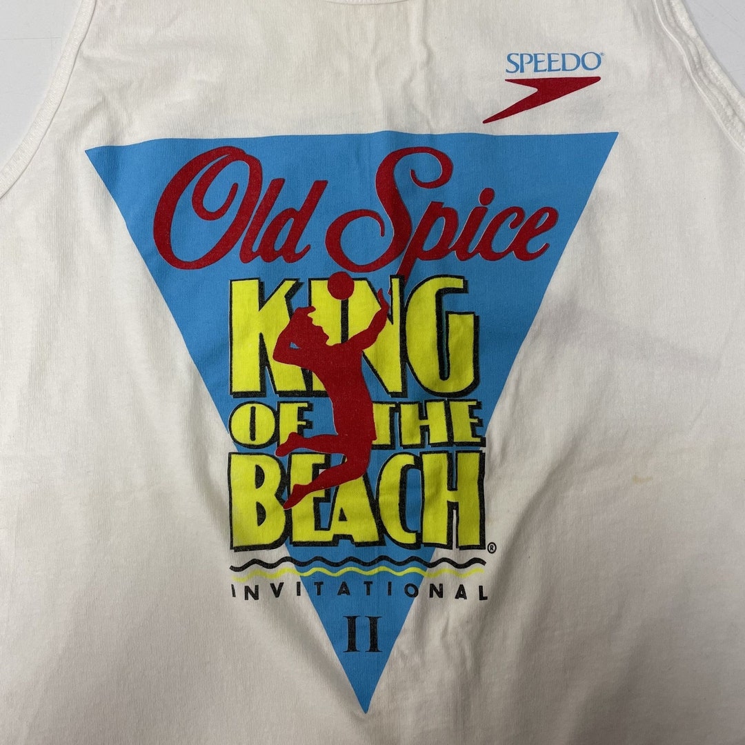 Vintage 80s Speedo OLD SPICE King of the Beach Tank Top Muscle Shirt ...