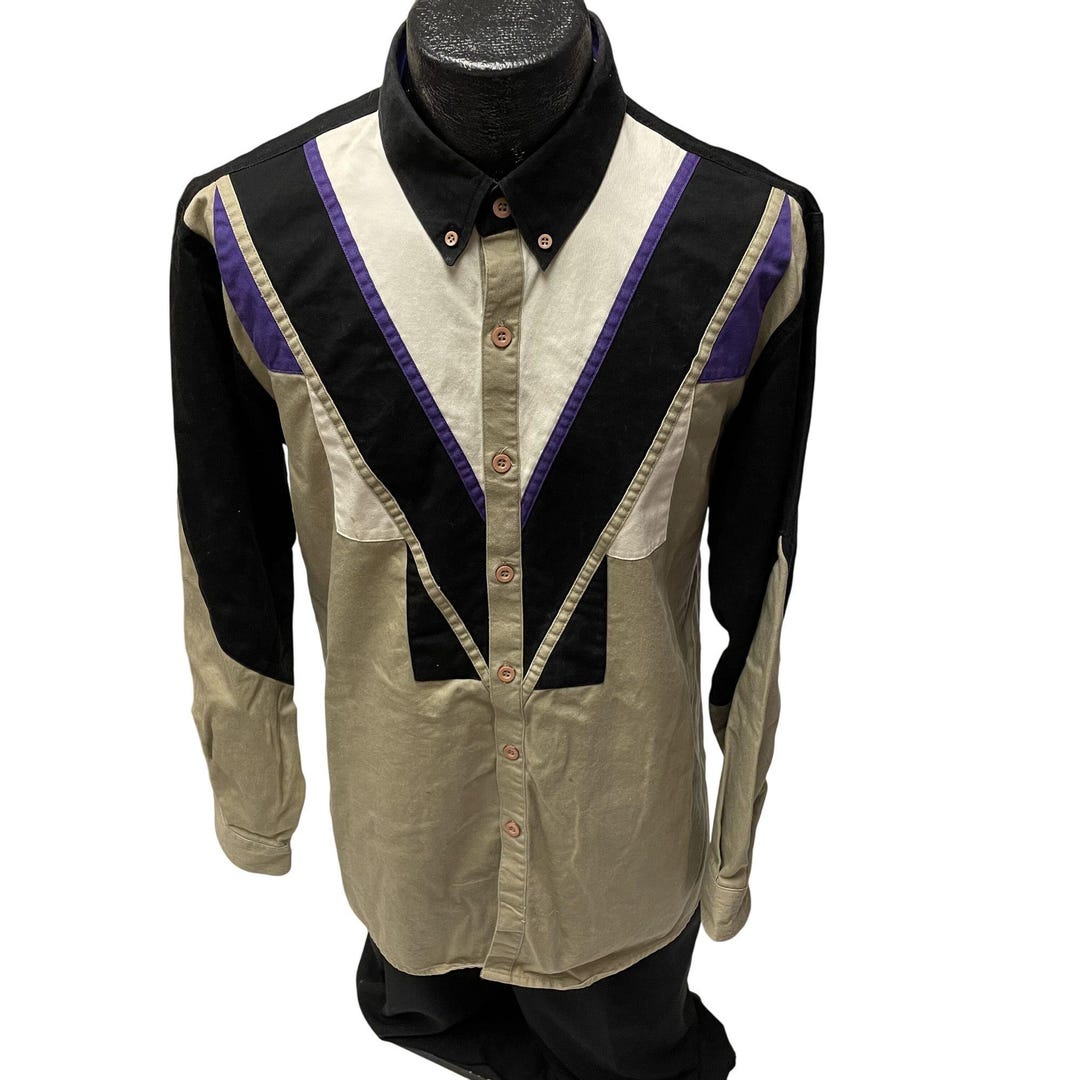 Vintage 90's Spindle River Men's Khaki COLORBLOCK Cowboy Western GARTH ...