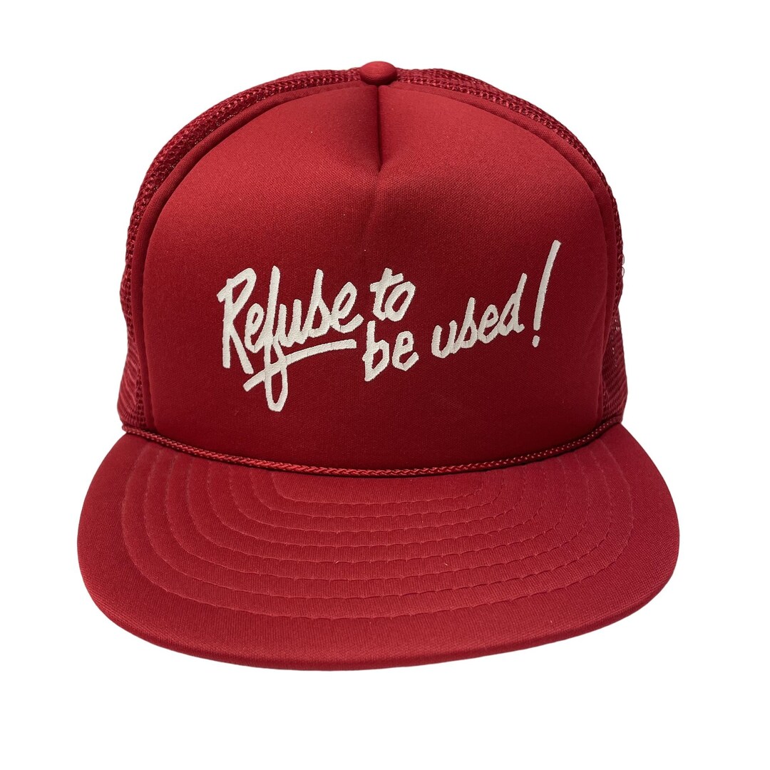 NOS 80's New Vintage San Sun Roughneck Red Mesh Trucker Hat REFUSE to ...