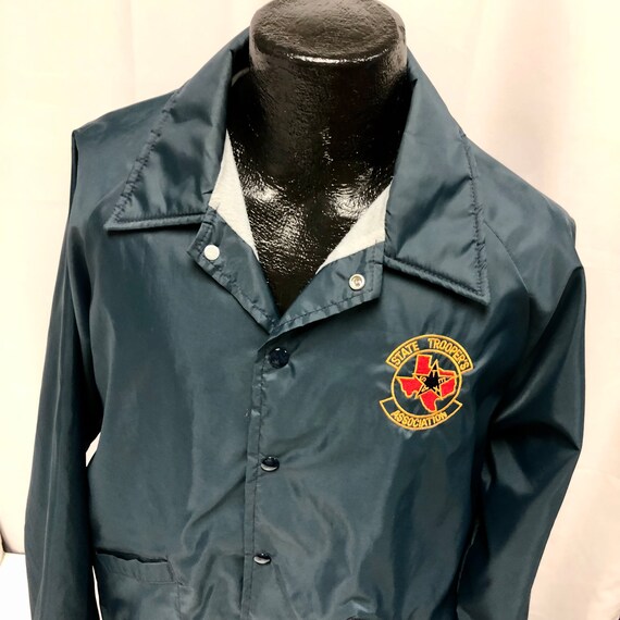 Vintage 70 80’s Swingster Blue Nylon Police Cop Coat … - Gem