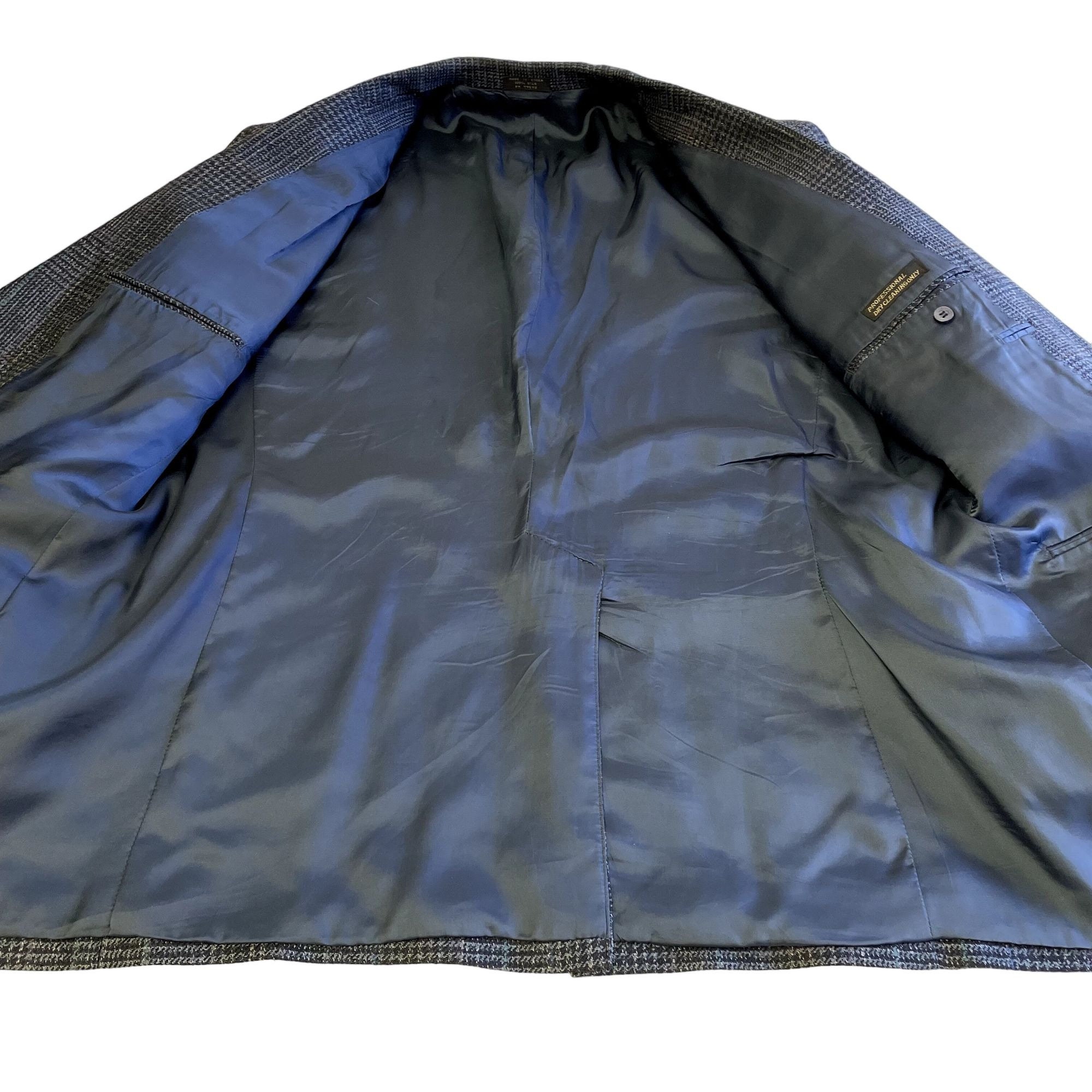 Vintage Men's Blue Windowpane TROPICAL Sport Coat OVERCHECK Jacket 100% ...