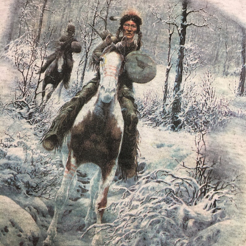 Vintage 80-90's USA Made Heather Gray Native American - Etsy