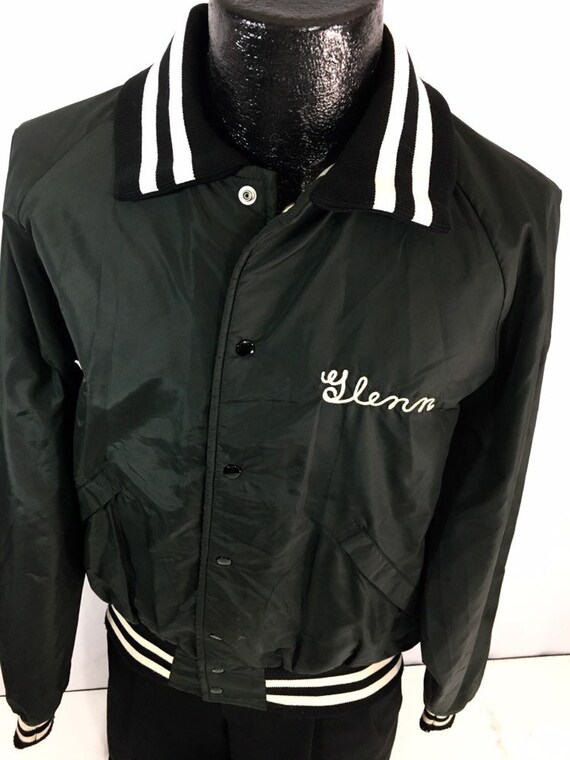 Vintage 70 80's Pla-Jac Dunbrooke Men Black Nylon Emb… - Gem