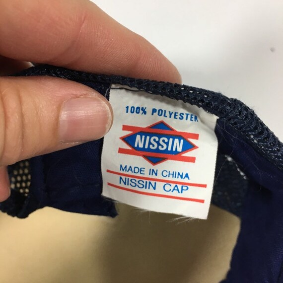 Vintage 70 80's Nissin Blue CAF Ghost Squadron Mesh T… - Gem