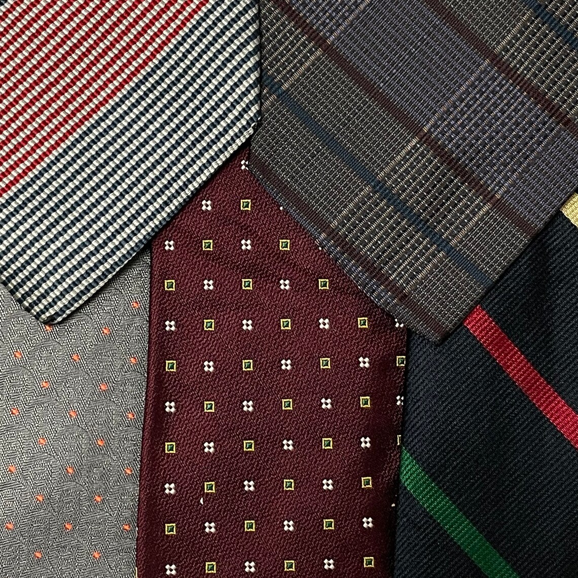 9 Pc Vintage Designer Men's Woven Silk Skinny Narrow Necktie LOT ...