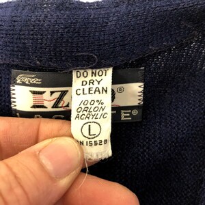 Vintage 80's Izod Lacoste Navy Blue KNIT Cardigan ALLIGATOR LOGO ...
