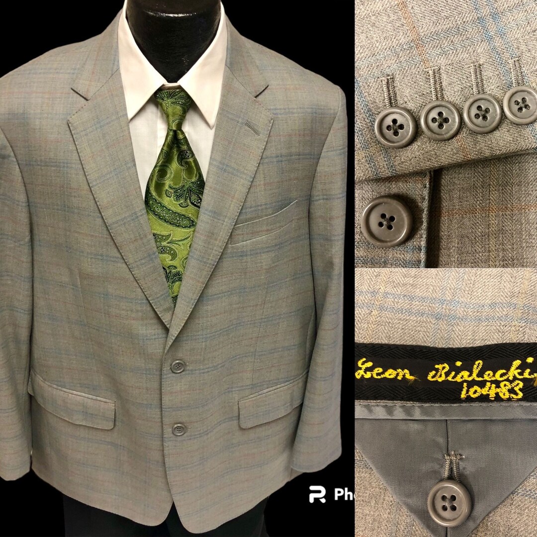 Vintage 80's BESPOKE Handmade Men's Gray Surgeon Cuff Sport Coat ...