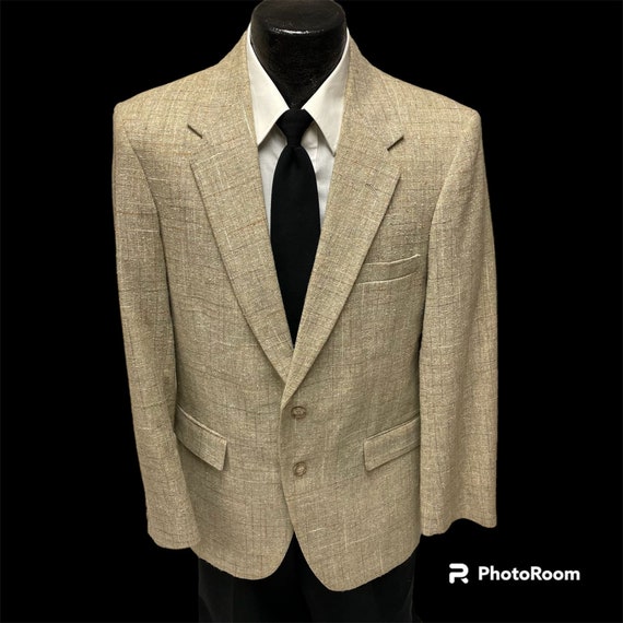 Vintage 70's Farah TROPICAL ISLAND Beige Sport Coat M… - Gem