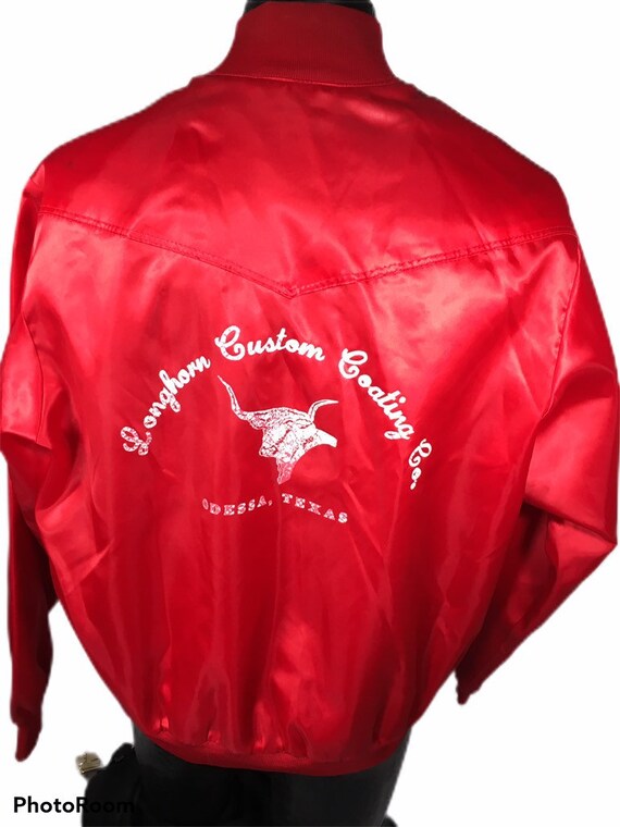 Vintage 80's USA Made Shiny Red Nylon Windbreaker Cowboy | Etsy