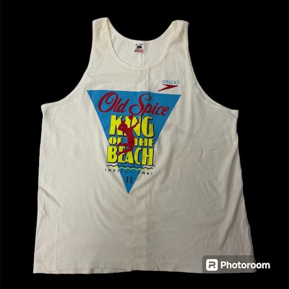 Vintage 80’s Speedo OLD SPICE King of The Beach Tank … - Gem
