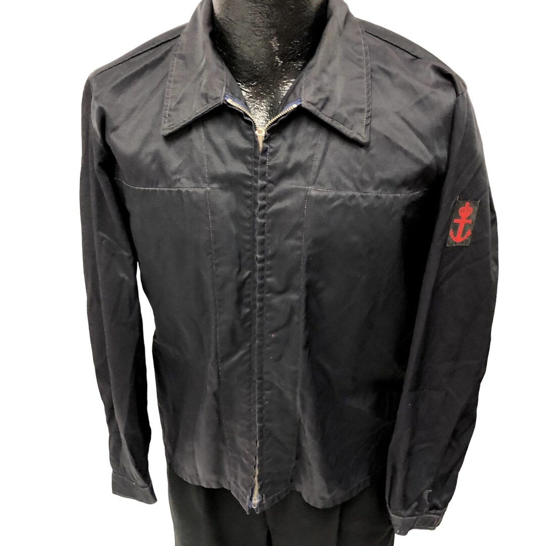 Vintage 50's USN Navy Blue GABARDINE Military Jacket Gab Rockabilly ...