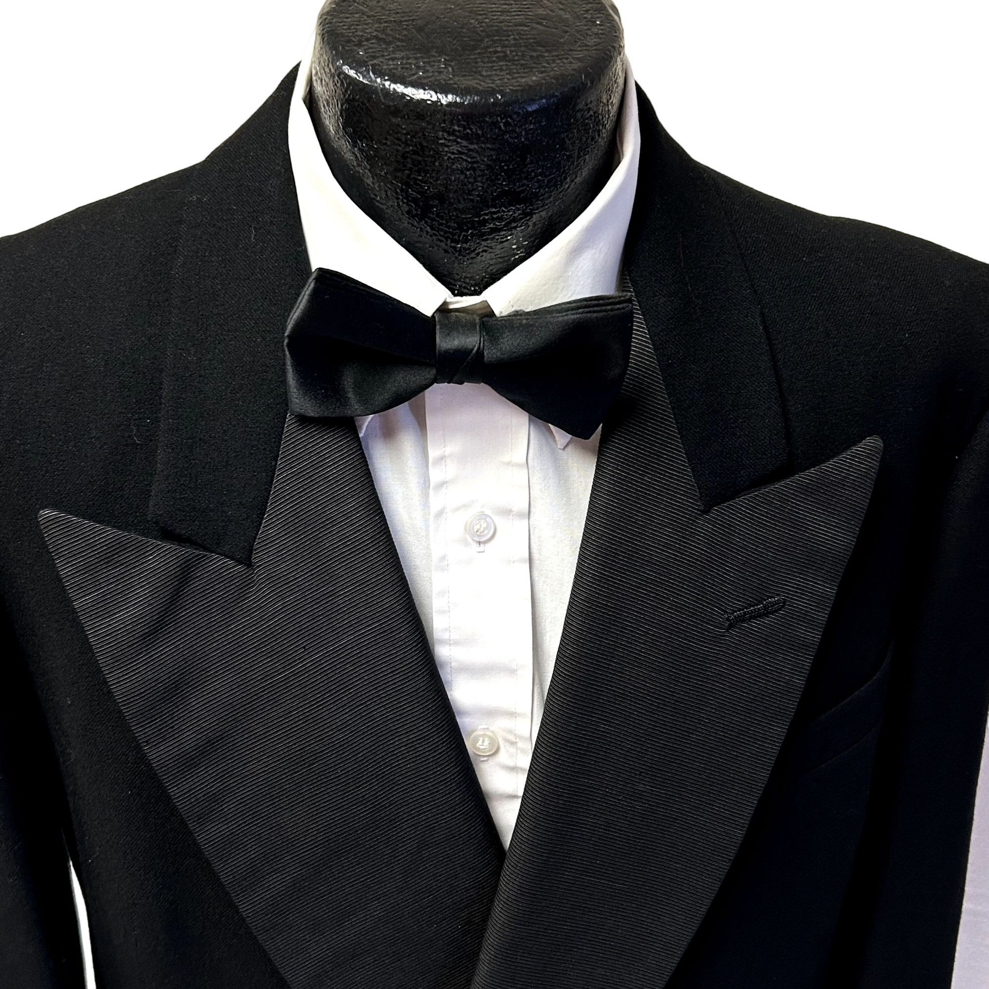 Vintage 30 40's BESPOKE Black Tux ROCKABILLY Formal Sport Coat TUXEDO ...