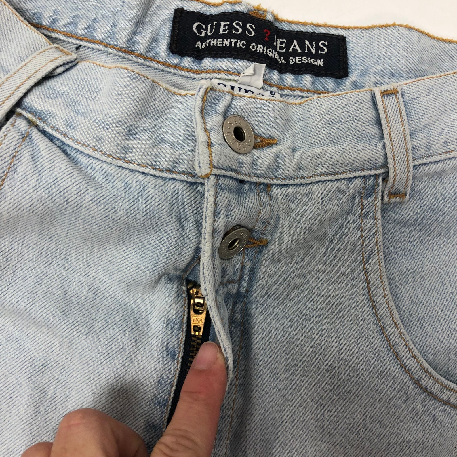 Vintage 80 90's Guess Jeans Men Light Acid Wash RETRO Streetwear Denim ...