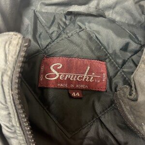 Vintage 80 90's Seruchi Men Charcoal Black CAFE RACER Jacket Motorcycle ...