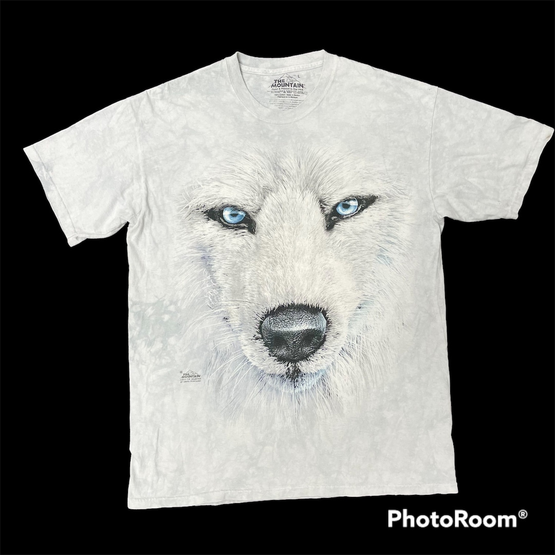 The Mountain David Penfound Men WHITE WOLF Blue Eyes Animal Art Acid ...