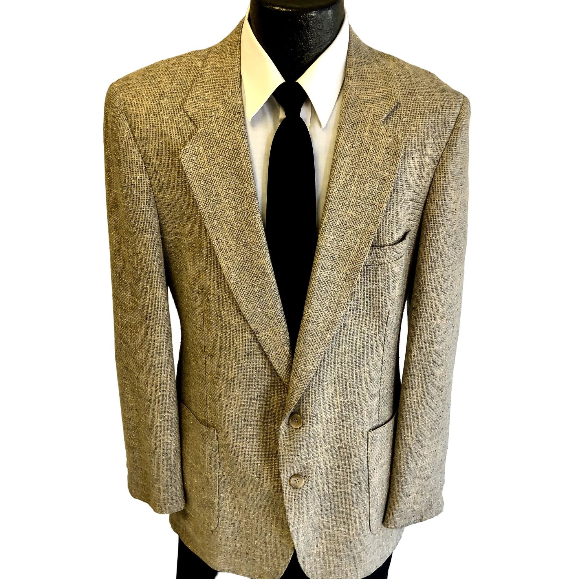 Vintage Gentry Steel Blue Gold Sport Coat ATOMIC FLECK Jacket Linen ...