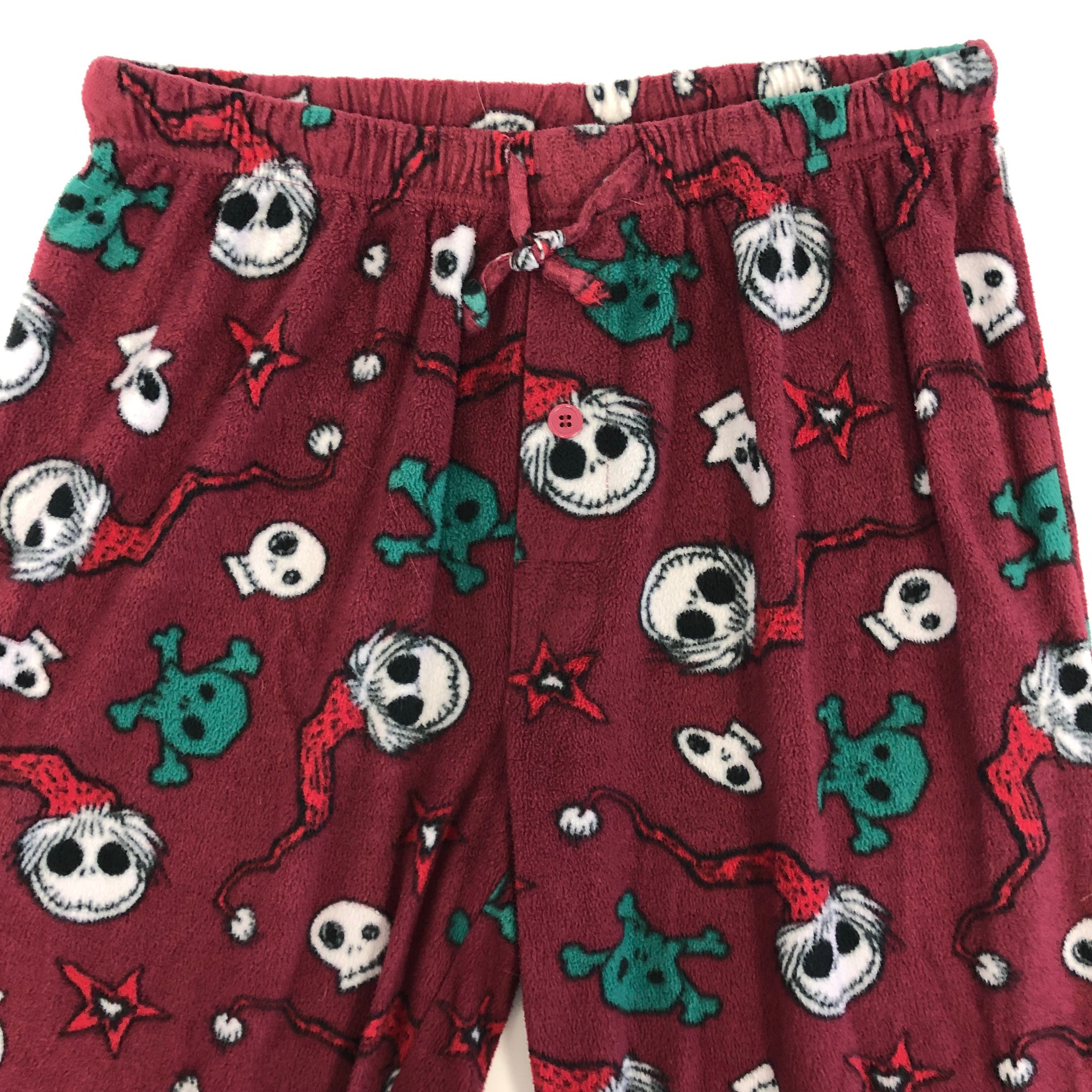 Vintage Disney NIGHTMARE BEFORE CHRISTMAS Maroon Fleece Pajama Pants ...