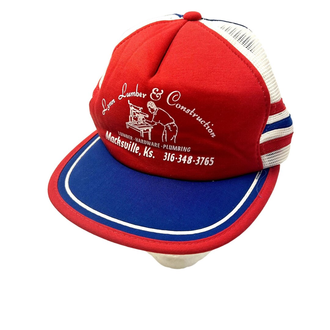 Vintage Youngan 80's Red White Blue Mesh TRUCKER Hat Snapback LUMBER ...