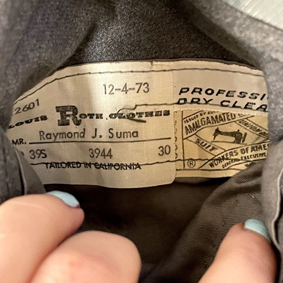 Vintage 70’s Louis Roth BESPOKE Men's Gray Sport Coat… - Gem