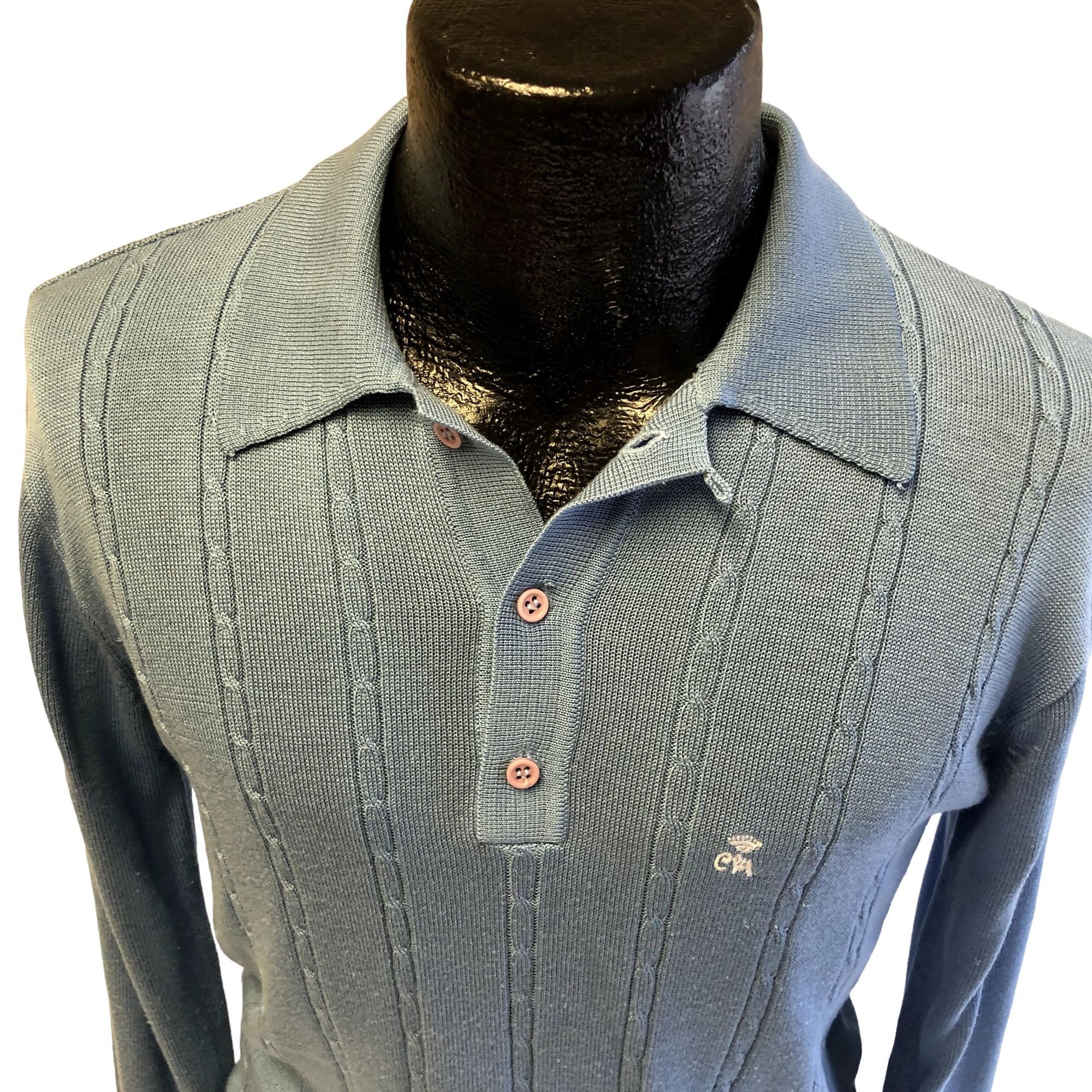 Vintage 50 60's Countess Mara LOGO Men Sky Blue ROCKABILLY Panel LOOP ...